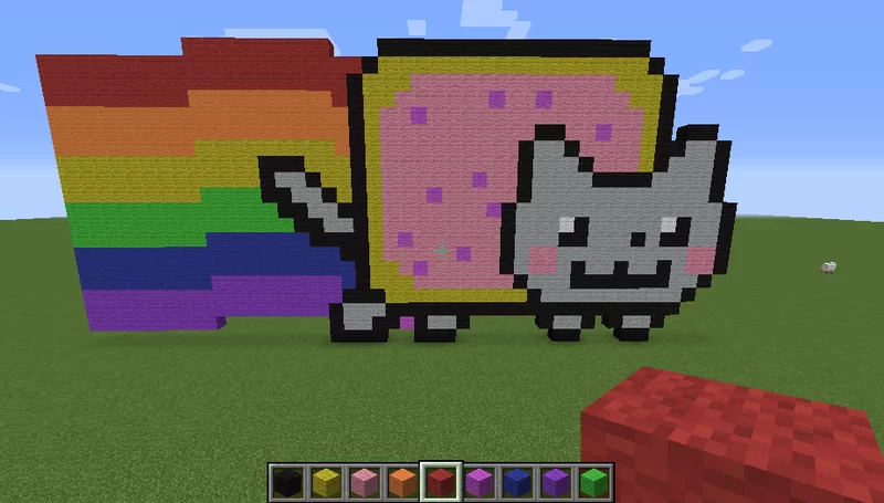 Nyan Cat pixel art (Java) Minecraft Map