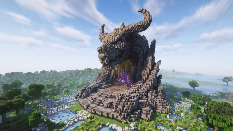 Minecraft Dragon Head Nether Portal V06 Statue Minecraft Map