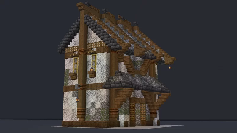 Simple Angled Medieval White House! l FREE DOWNLOAD! l Minecraft Map