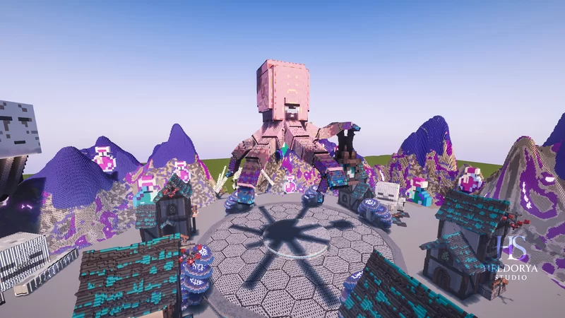 Epic Fantasy Lobby / Spawn Hub / Arena | Giant Octopus Purple Monument Arena | Multi-Purpose ...