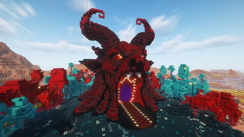 Minecraft Titan Nether Portal V03 Statue Minecraft Map