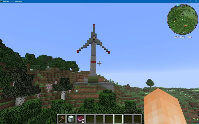 Wind turbine with rotating blades Minecraft Map