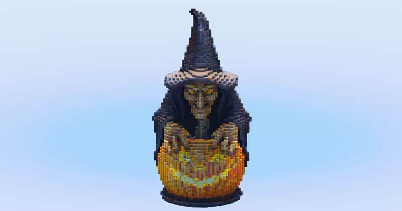 Scary Witch with Pumpkin Minecraft Map
