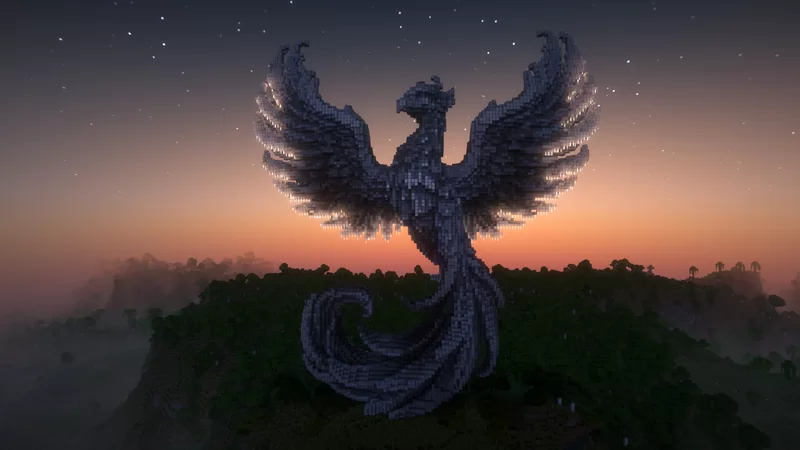Minecraft Phoenix Statue Free Minecraft Map
