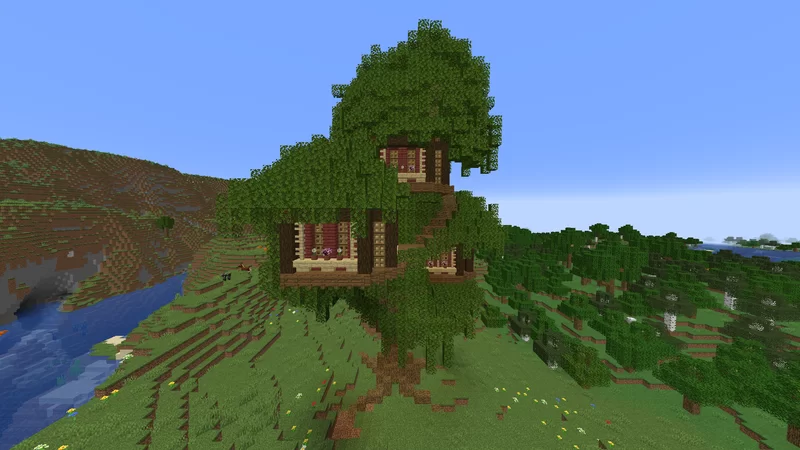 Minecraft tree house with designed interior (medieval style) Minecraft Map
