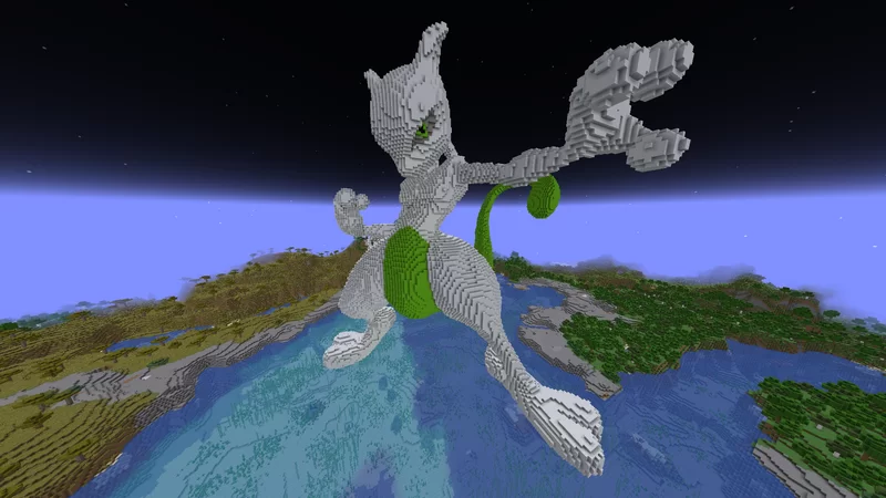 MewTwo Shiny 150 Blocks Heigh Minecraft Map