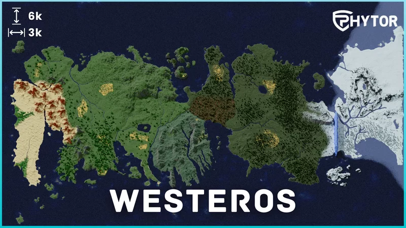 Westeros - Game of Thrones [6k x 3k Map] Minecraft Map
