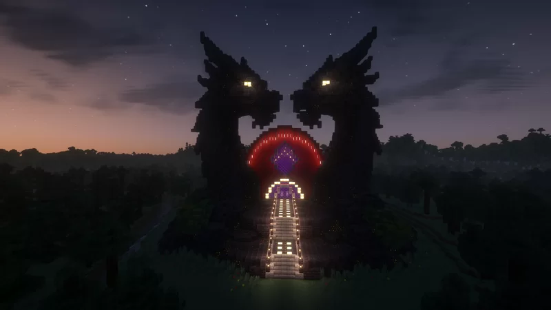 Minecraft Samurai Dragon Nether Portal Statue V33 Free Schematic ...