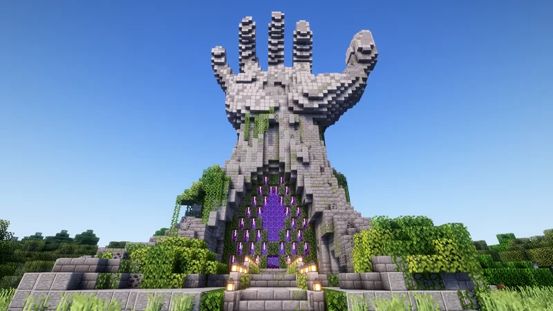 Minecraft Hand of the Earth Nether Portal Statue V02 Free Minecraft Map