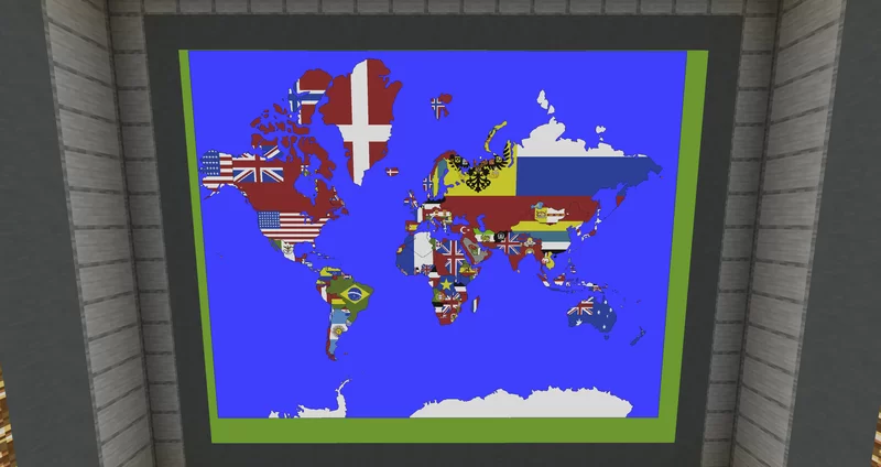 Small Scale 1914 World Flag Map (Java) Minecraft Map