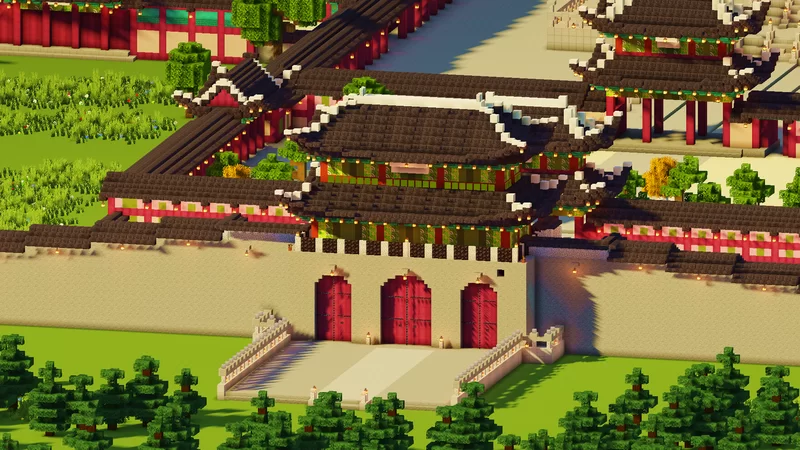 Minecraft Korean Castle 마인크래프트 광화문 schematic Minecraft Map