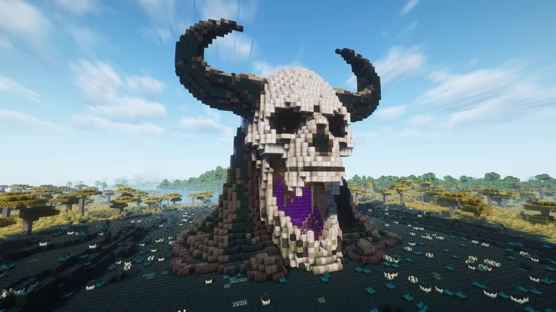 Minecraft Skull Nether Portal V04 Statue Free Minecraft Map