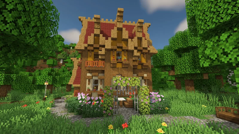 Fantasy Minecraft House - ⬇️ (Java/Bedrock/Schematic/Litematic ...