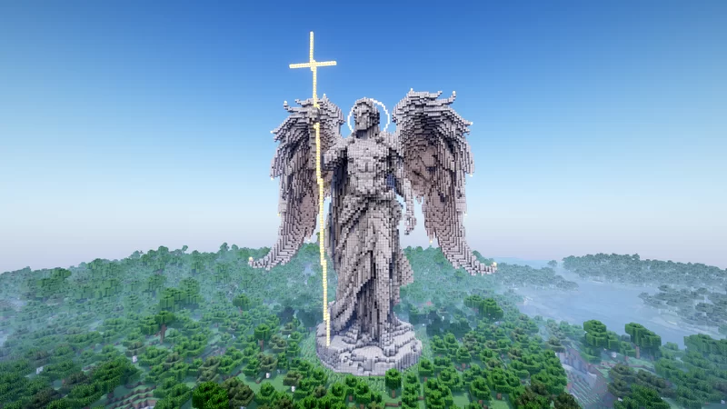 Minecraft Archangel Michael Statue V59 Free Schematic Minecraft Map
