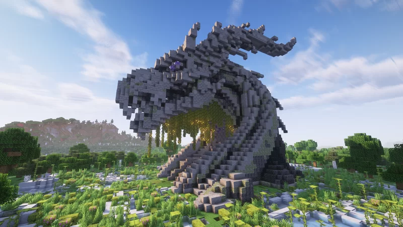 Minecraft Dragon Head Nether Portal V09 Statue Minecraft Map