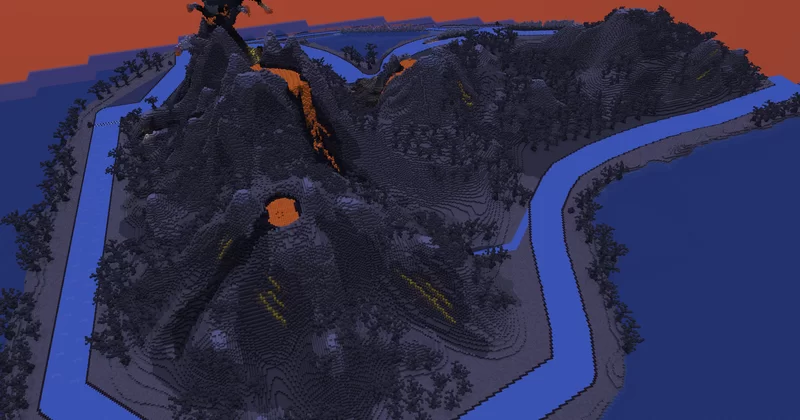 Grimstone Volcano - Ice Boat Track Minecraft Map