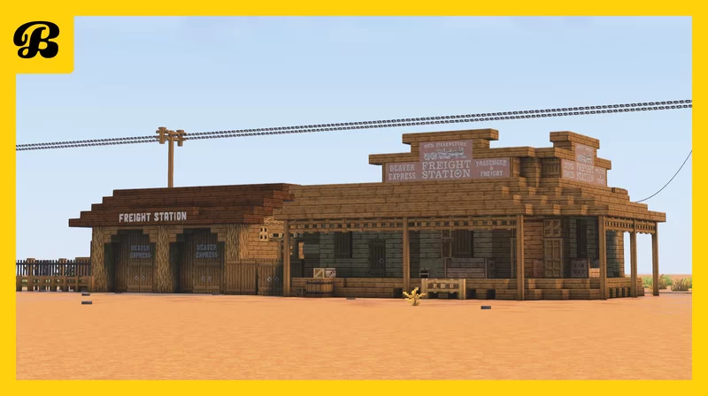 Minecraft - Wild West - Freight Station | Full Interior Minecraft Map