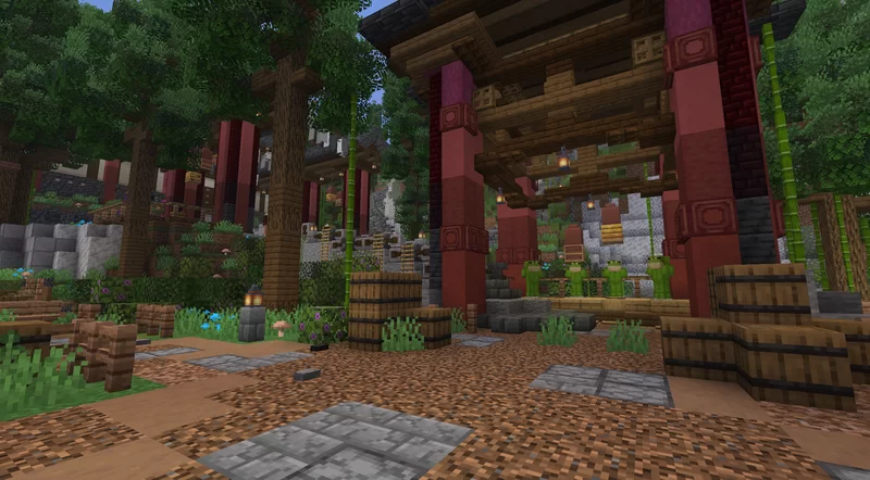 Asian-style spawn/lobby (250x250) / Java+Bedrock Minecraft Map
