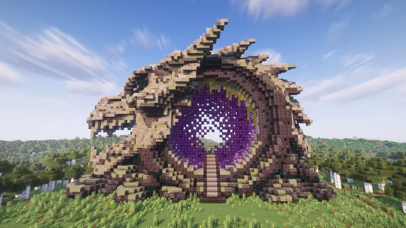 Minecraft Dragon Head Nether Portal V08 Statue Minecraft Map