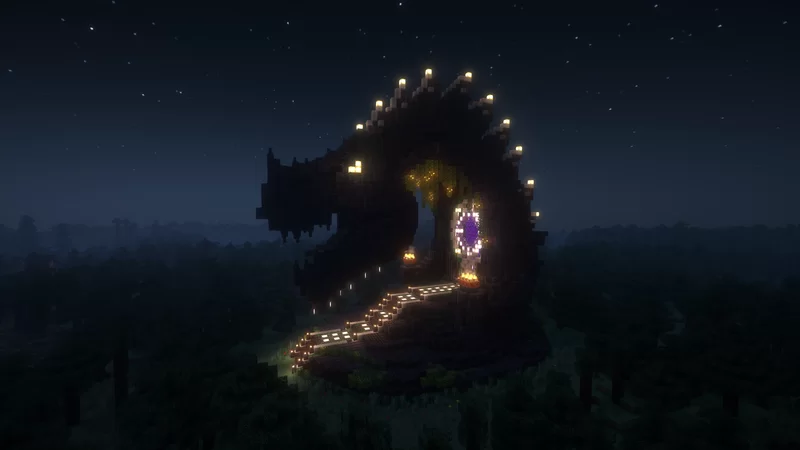 Minecraft Dinosaur Nether Portal Statue V03 Minecraft Map