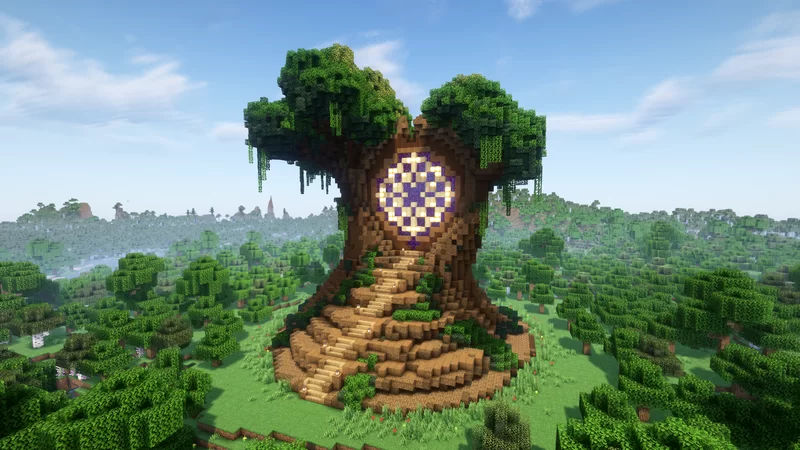 Minecraft Tree Nether Portal Statue V10 Free Schematic Minecraft Map