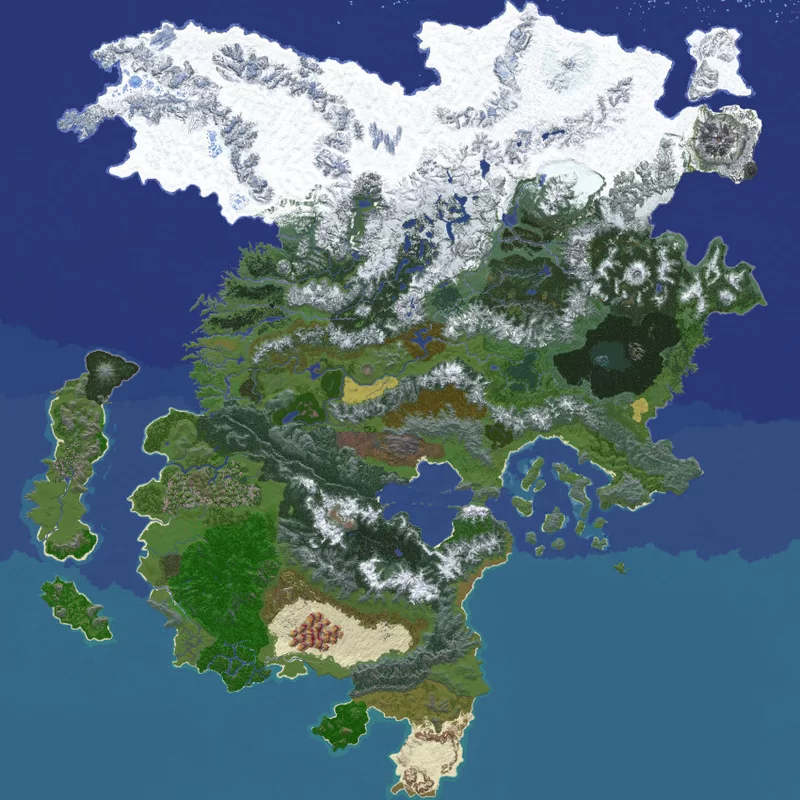 Paralon Continents #3 & #4 - Cynera & Okosha [22K x 20K] Minecraft Map