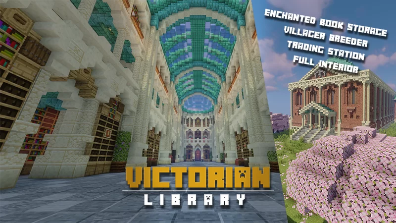 Victorian Library | Enchanted book storage | Trading station | Villager ...