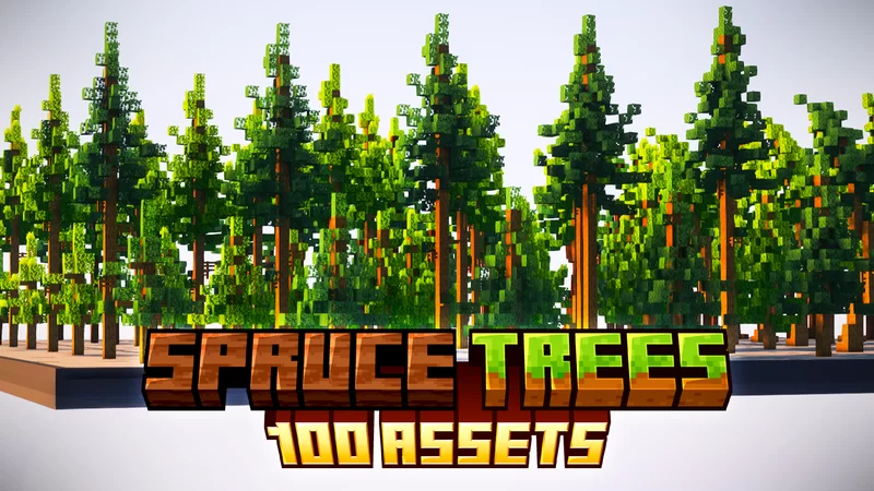 100 Spruce Trees | Asset Pack Minecraft Map