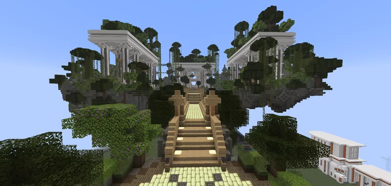 PVP Arena Sky Island, Parkour, Redstone Shop, and Sky Island Spawn. Classical Ruins Style ...