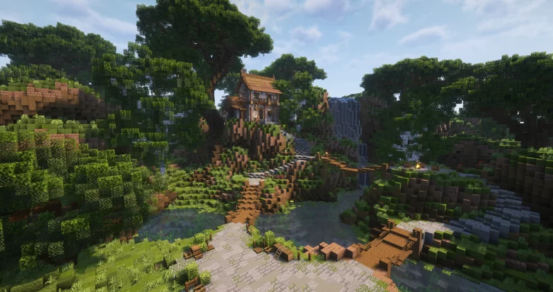 A Stone House in the Quiet Hills Minecraft Map