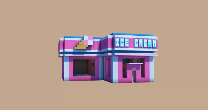 Ice Cream Shop - Simple with Interior (Free Download) Minecraft Map