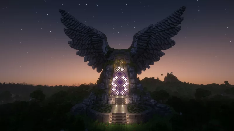 Minecraft Wings of Nature Nether Portal Statue Minecraft Map