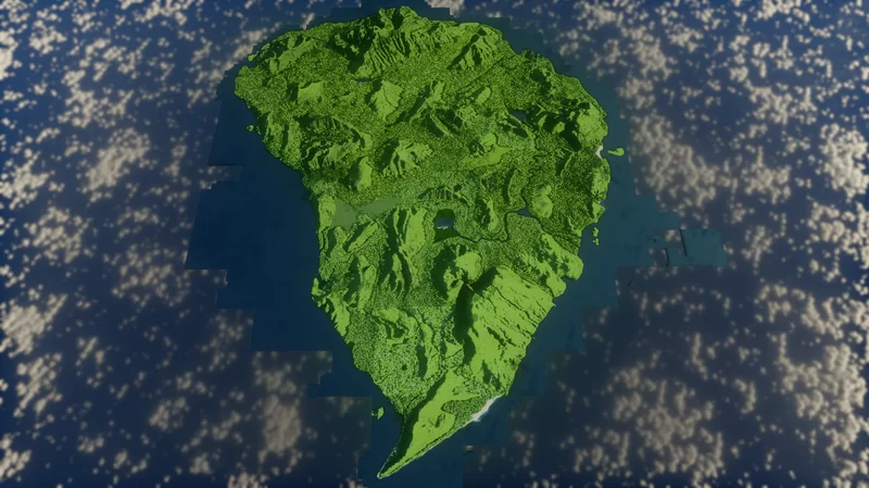 Isla Nublar 2015 Real Height Jurassic World Minecraft Map