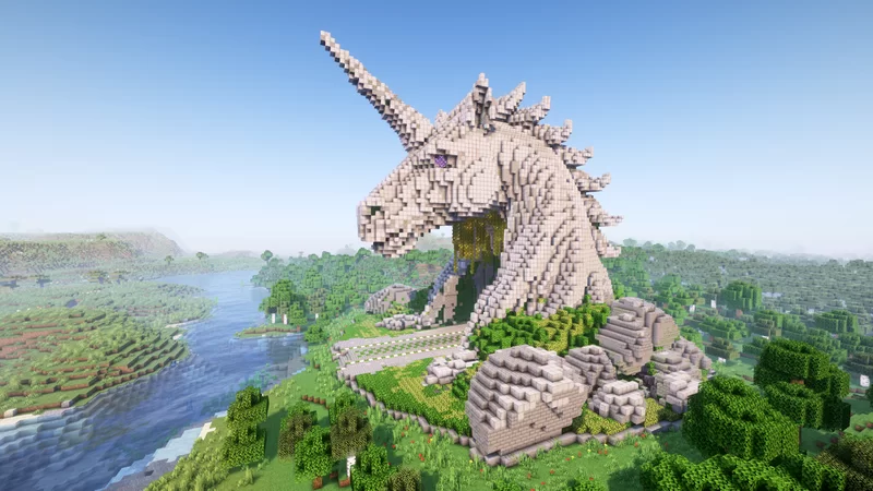 Minecraft Unicorn Head Nether Portal Statue Minecraft Map