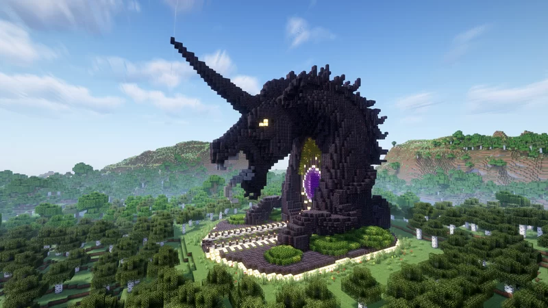 Minecraft Dark Unicorn Nether Portal Statue V03 Free Schematic ...