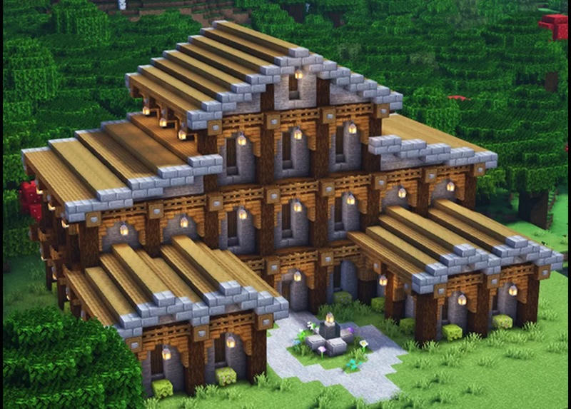 Ultimate Survival Base / Rustic Multi-Level Timber Lodge Minecraft Map