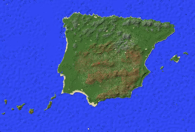 Spain map with cities [WIP] Minecraft Map