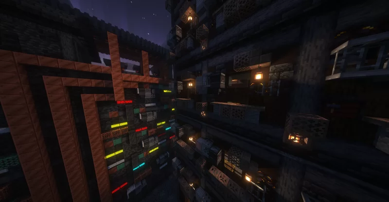 Dystopian Cyberpunk (Slums Area) | Inspired from STRAY Minecraft Map