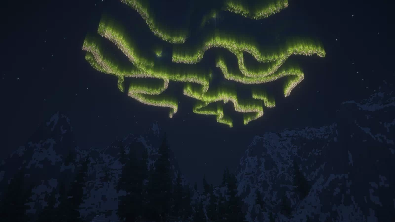 Aurora Borealis/Northern Lights GREEN Minecraft Map