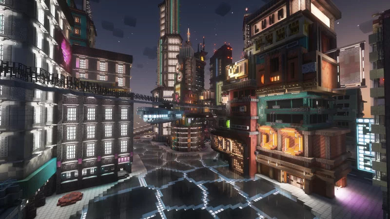 CYBERPUNK HUB & LOBBY Minecraft Map