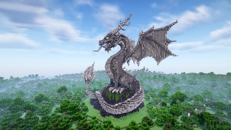 Minecraft Gray Dragon Statue Free Schematic Minecraft Map