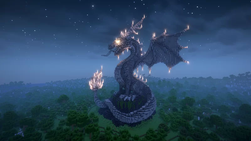 Minecraft Gray Dragon Statue Free Schematic Minecraft Map