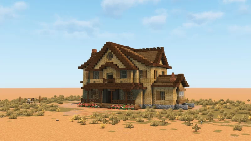 Minecraft - Wild West - Ranch Mansion | Full Interior Minecraft Map