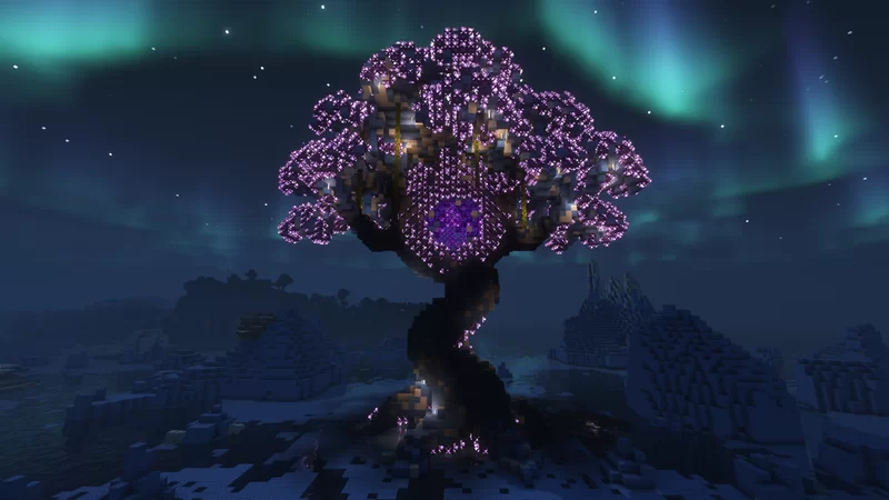 Minecraft Frozen Tree Nether Portal V02 Statue Free Minecraft Map