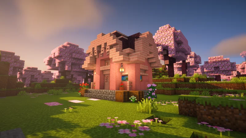 Cherry Starter House + Guide 🌸[14] Minecraft Map