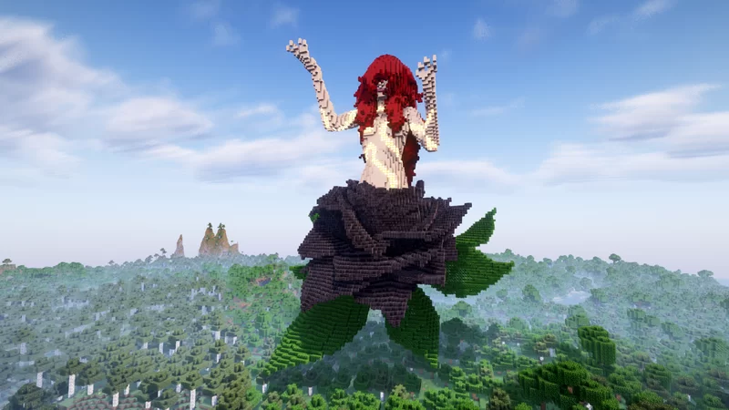 Minecraft Alraune Black Rose |SMT| Statue Minecraft Map