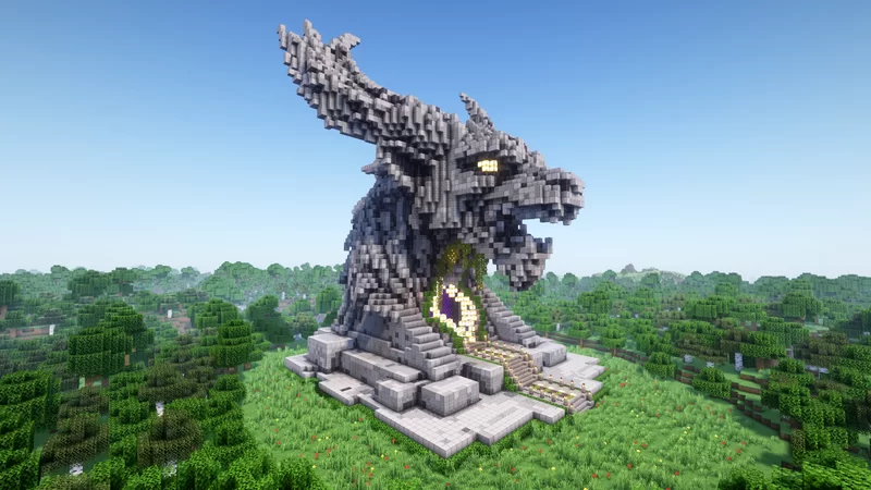 Minecraft Dragon Head Nether Portal Statue V25 Minecraft Map