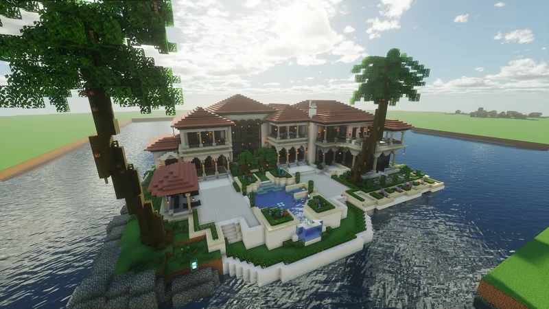 Mediterranean Mansion ‖ + Interior Minecraft Map