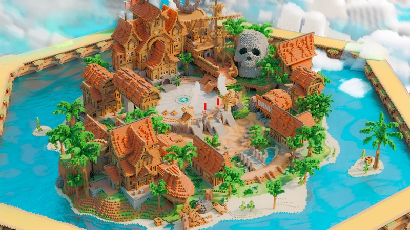 Tropical Pirates - Unique Hexagon Shaped Minecraft Map