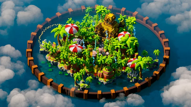 FREE SUMMER BEDWARS LOBBY [250x250] Minecraft Map